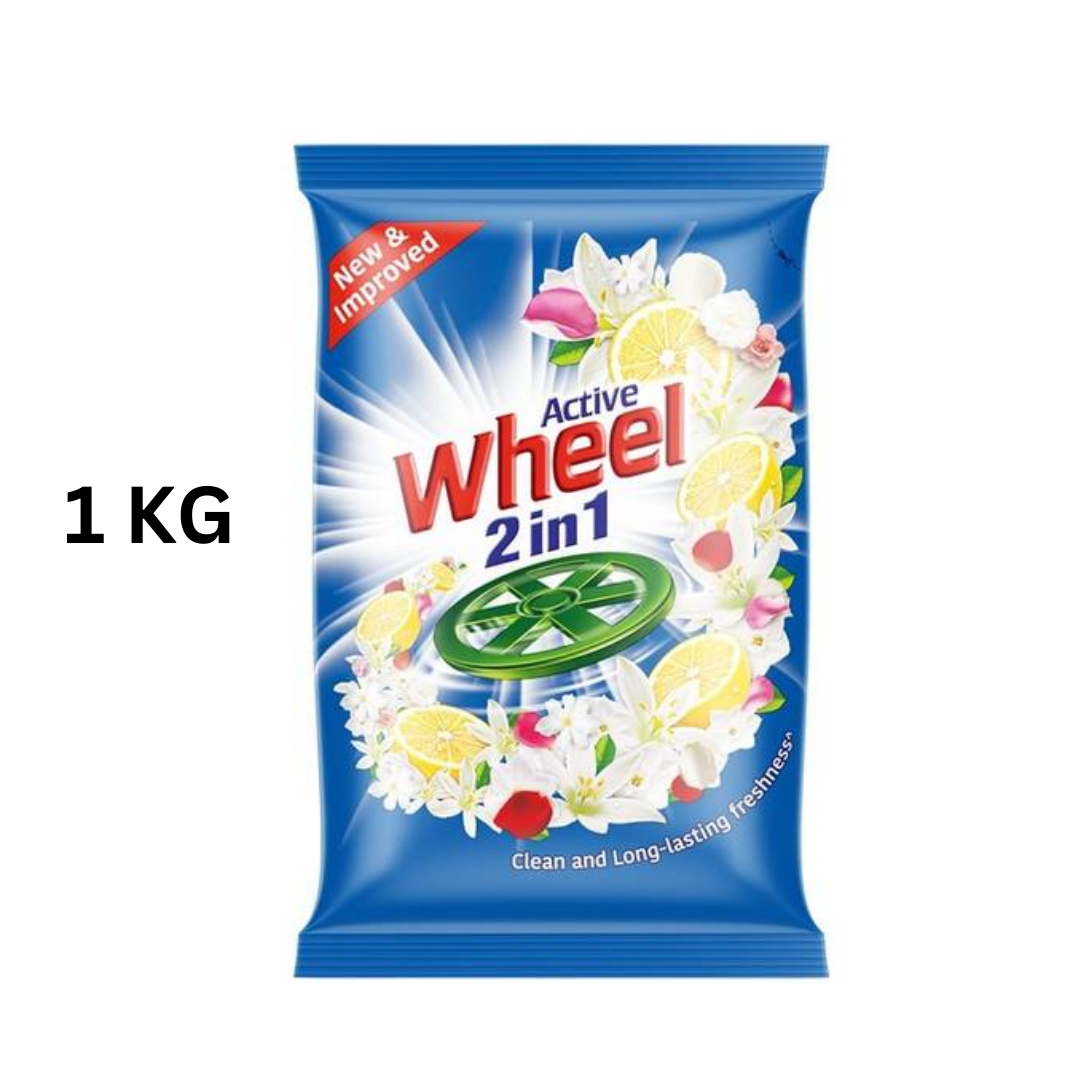 WHEEL ACTIVE 2 IN 1 DETERGENT POWDER 1KG CLEAN & FRESH – P Mart